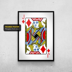 Set of AKQJ Diamonds Playing Cards Poster or Canvas Wall Art - Etsy