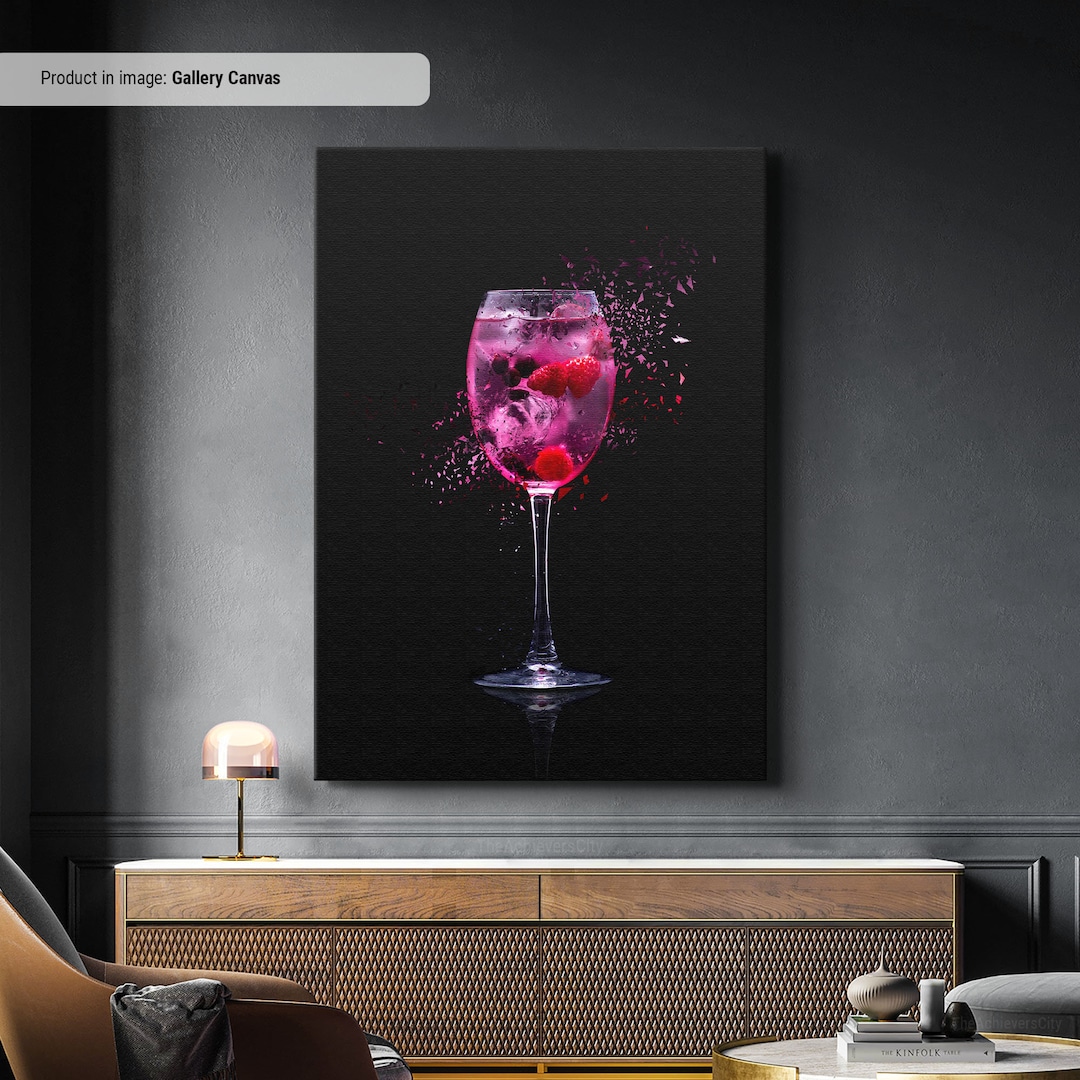 Prosecco - Cocktail Wall Art, Liquor Art Print, Bar Canvas Wall Art ...