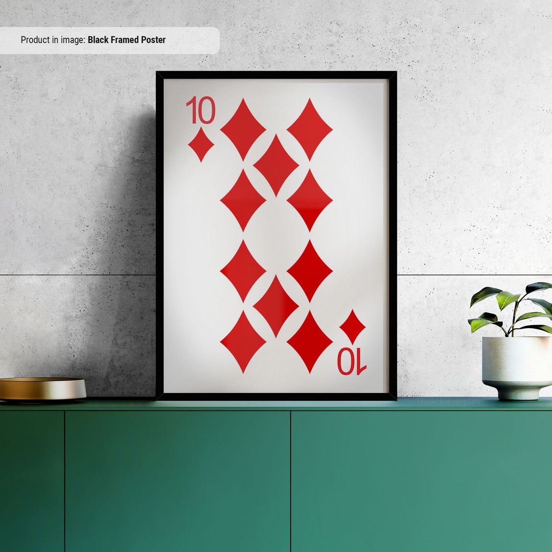 Ten of Diamonds Canvas Print – Vintage Poker Card Wall Art - Etsy