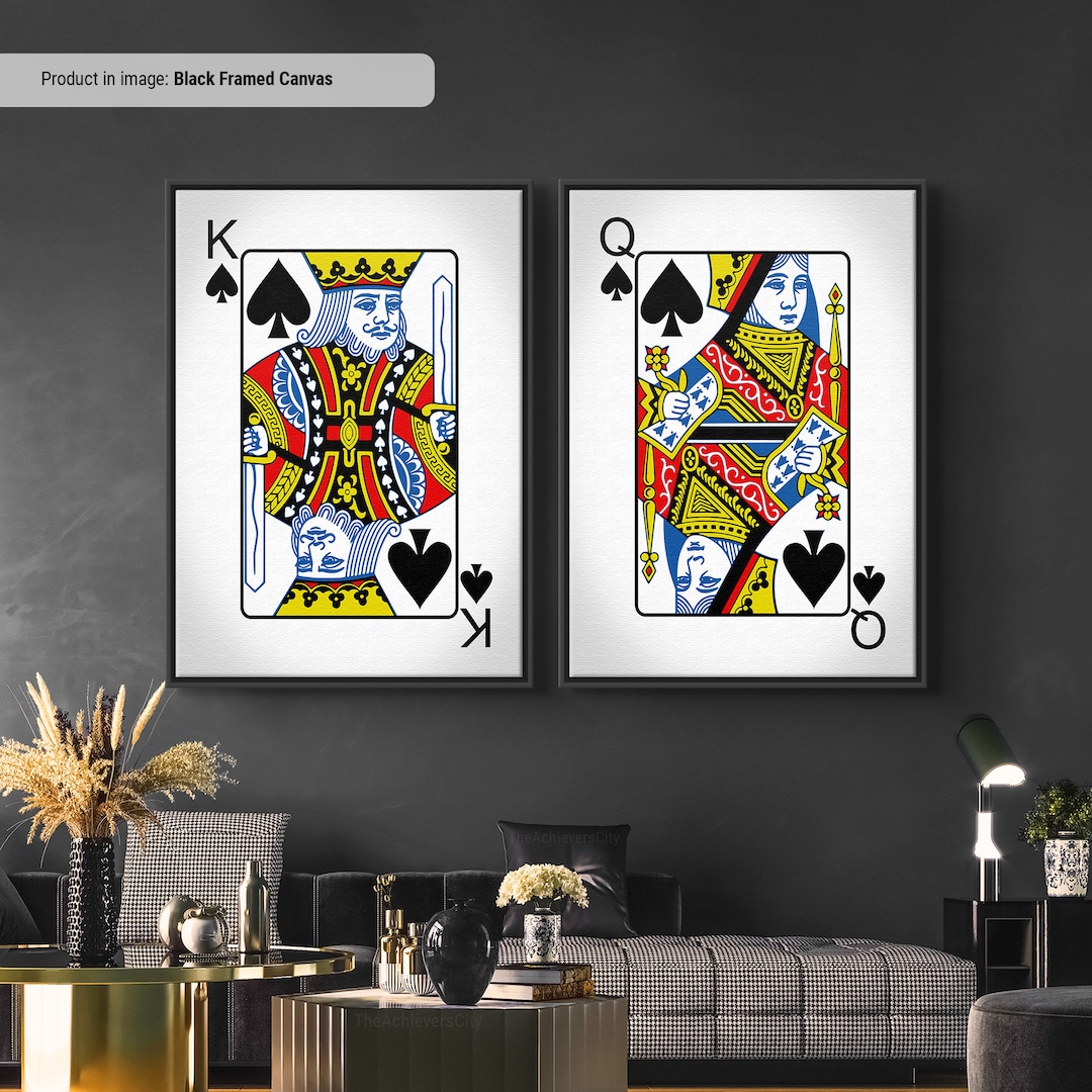 King and Queen of Spades - Playing Cards Wall Art Set of Two, Playing ...