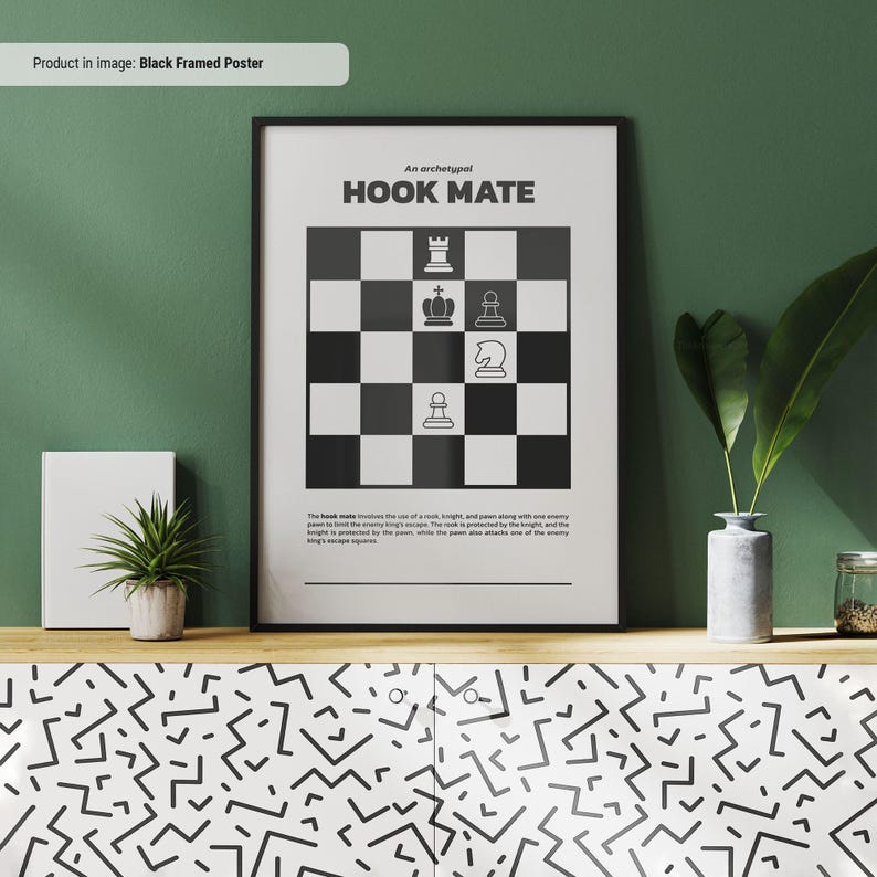 Hook Mate Chess Print – Checkmate Art, Chess Cheat Sheet - Etsy