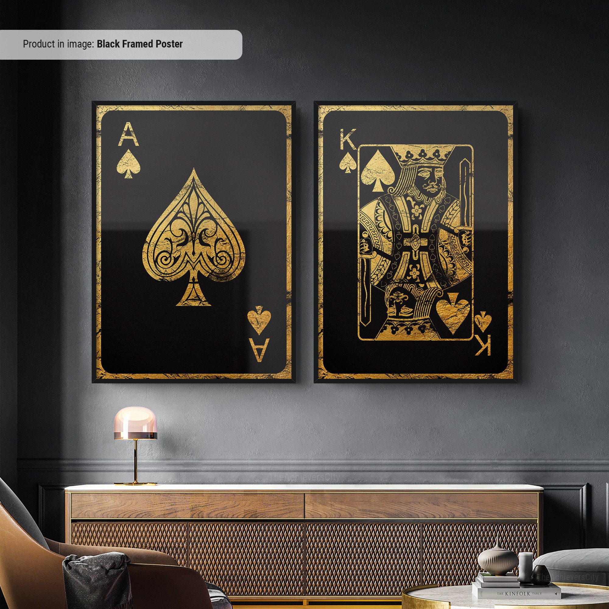 Blackjack Ace & King Card Art Set – Man Cave Decor - Etsy UK