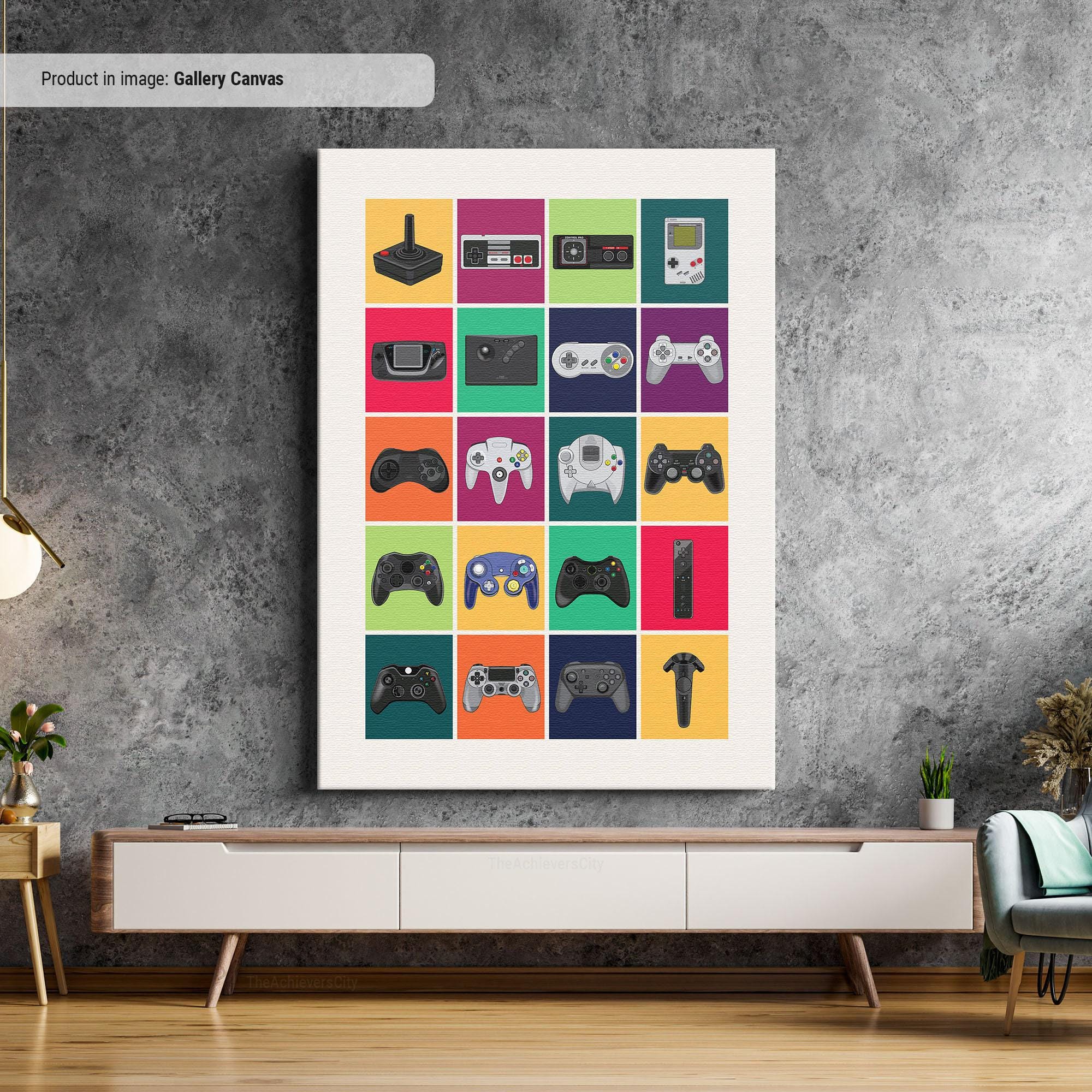 Retro Game Controller Evolution Art Print – Gamer Room Decor - Etsy