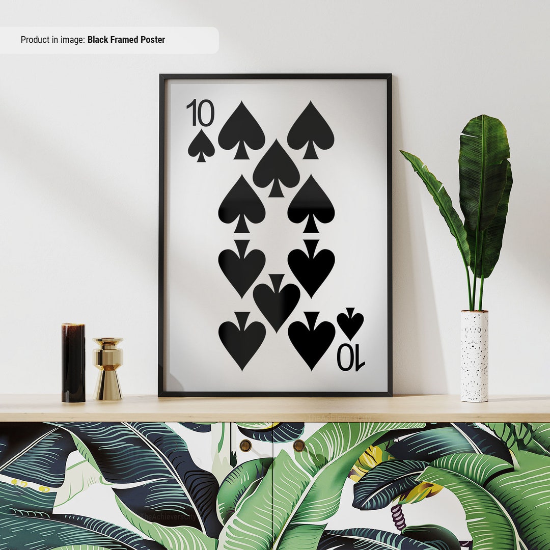 10 of Spades - Playing Cards Wall Art, Playing Card Print, Cool Man ...