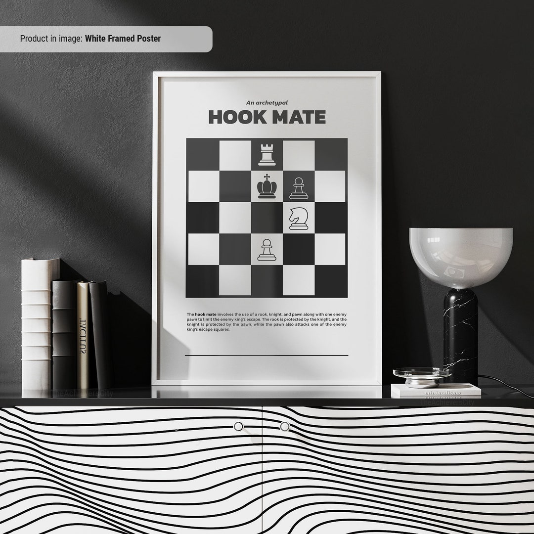 Hook Mate - Chess Checkmate Print Wall Art, Famous Mates Explained and ...