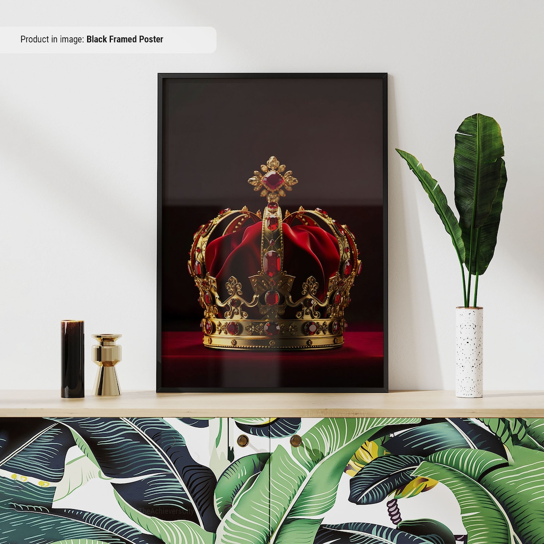 Queen's Crown - Wall Art, Above Bed Prints, Bedroom Wall Decor, Royal ...