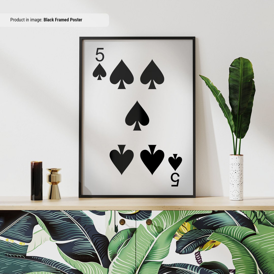 Five of Spades Casino Art Print – Man Cave Poker Decor - Etsy