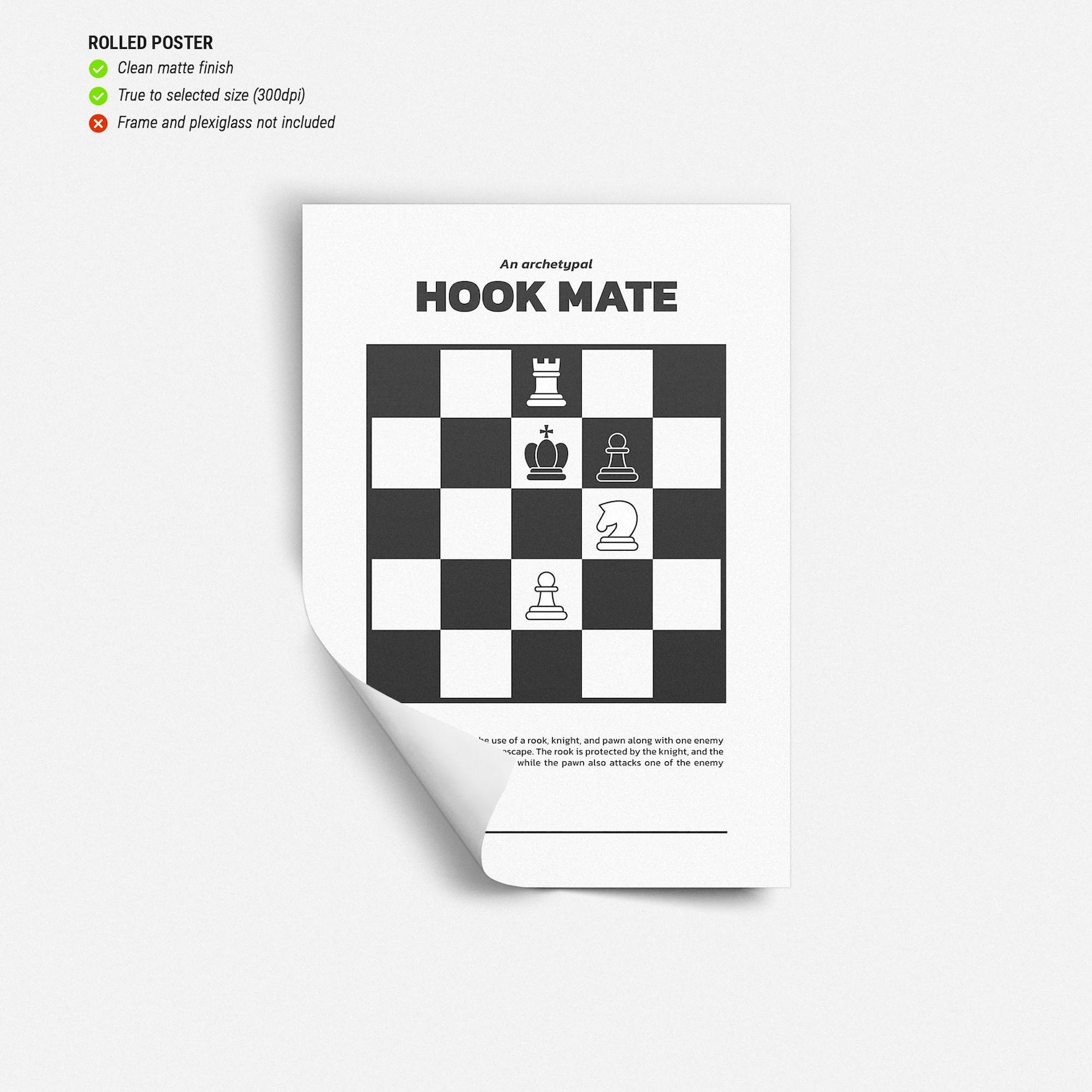Hook Mate Chess Print – Checkmate Art, Chess Cheat Sheet - Etsy