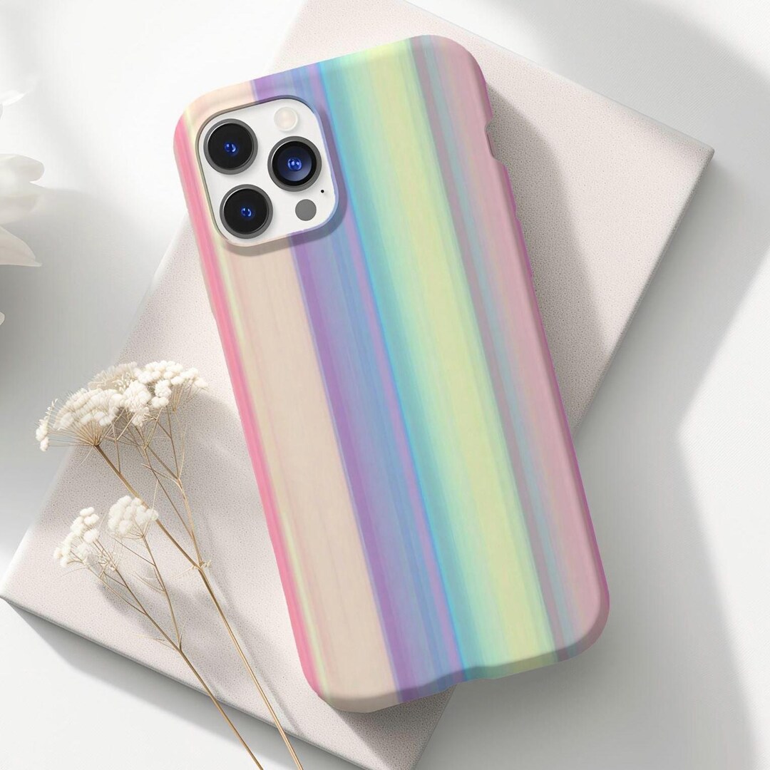 Pastel Striped Phone Case, Retro Phone Case Unique iPhone 16 15 14 13 ...