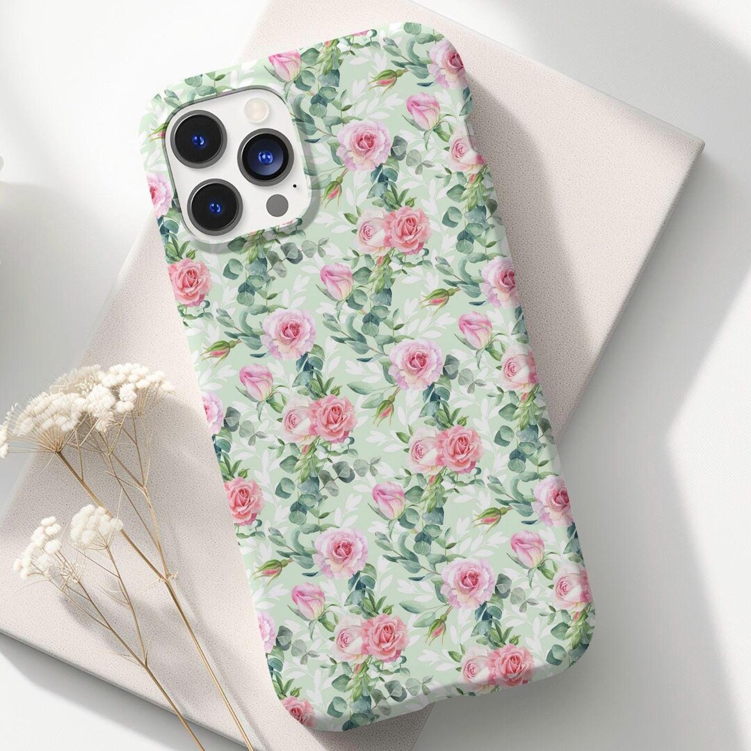 Floral Shabby Chic Phone Case: Pink Rose Cottagecore Tough Case - Etsy