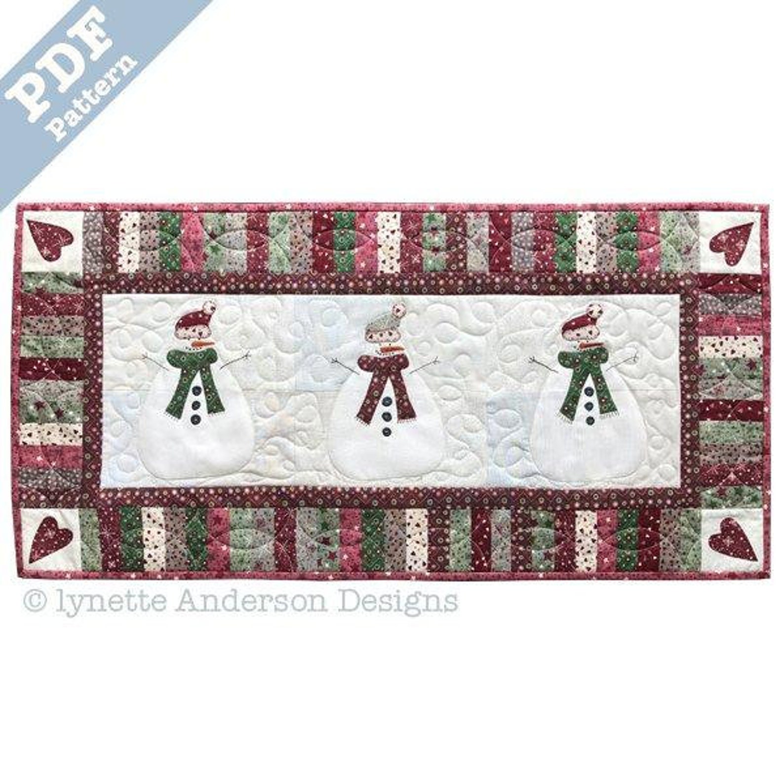 Let's Build a Snowman Tablerunner Downloadable Pattern - Etsy