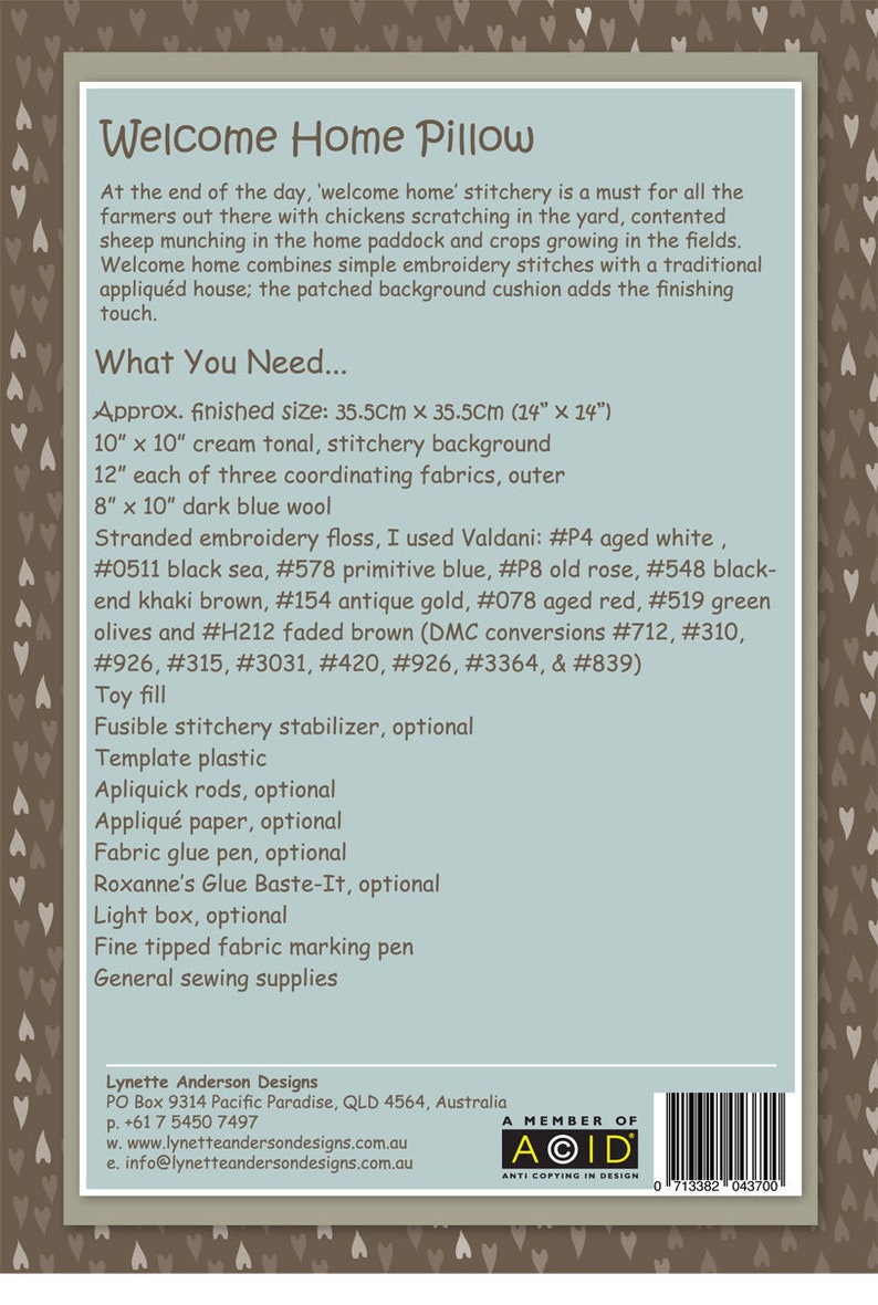 Welcome Home Pillow Downloadable Pattern - Etsy