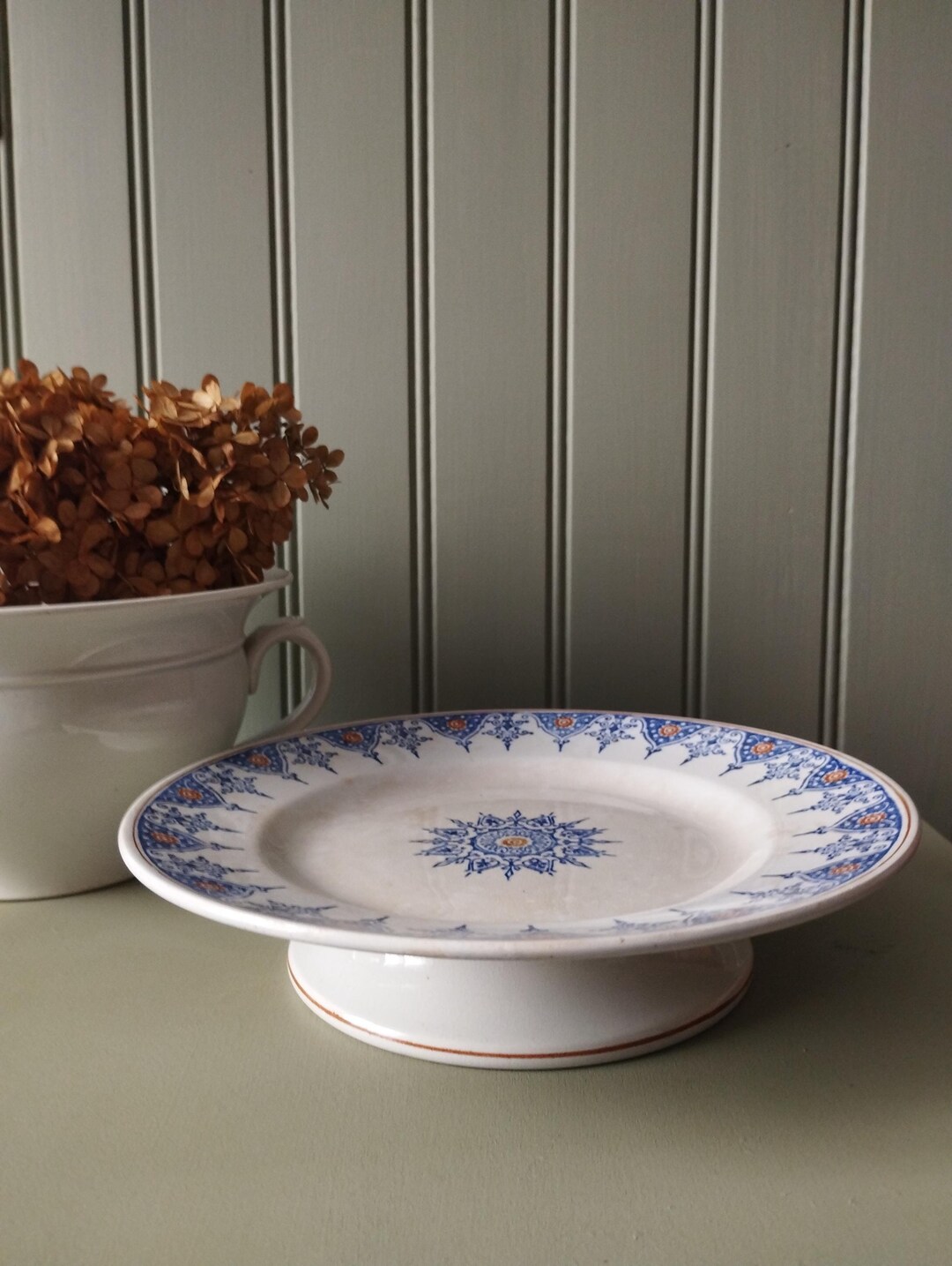 French Antique Ironstone Display Plate. SAINT-AMAND Mounted Plate ...