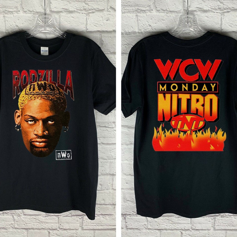 Vintage 90's Rodzilla Dennis Rodman N.W.O T-Shirt, WCW Monday Nitro TNT ...