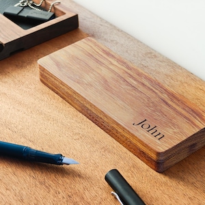 Custom Engraved Wooden Pen Box | Personalized Fountain Pen Display Case ...
