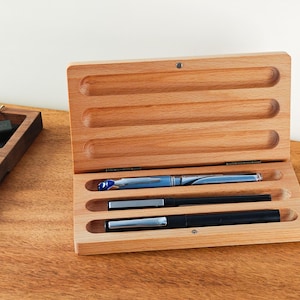 Custom Engraved Wooden Pen Box | Personalized Fountain Pen Display Case ...