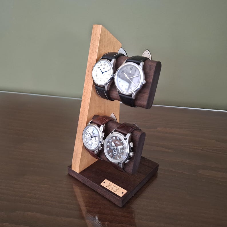 Walnut Four Watch Stand Bedside Jewelry Holder Handmade - Etsy