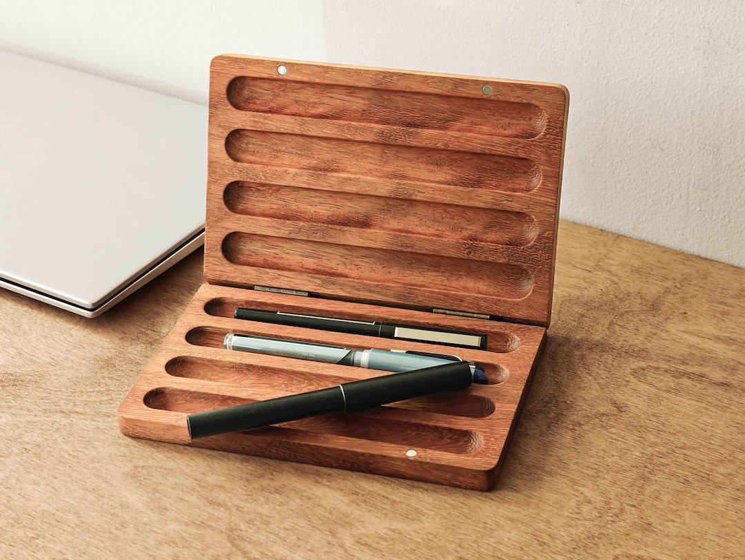 Teak Handmade Engraved Pen Box | Personalized Wooden Fountain Pen ...