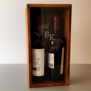Double Wine Gift Box | Personalized Wooden Wine Box With Acrylic ...