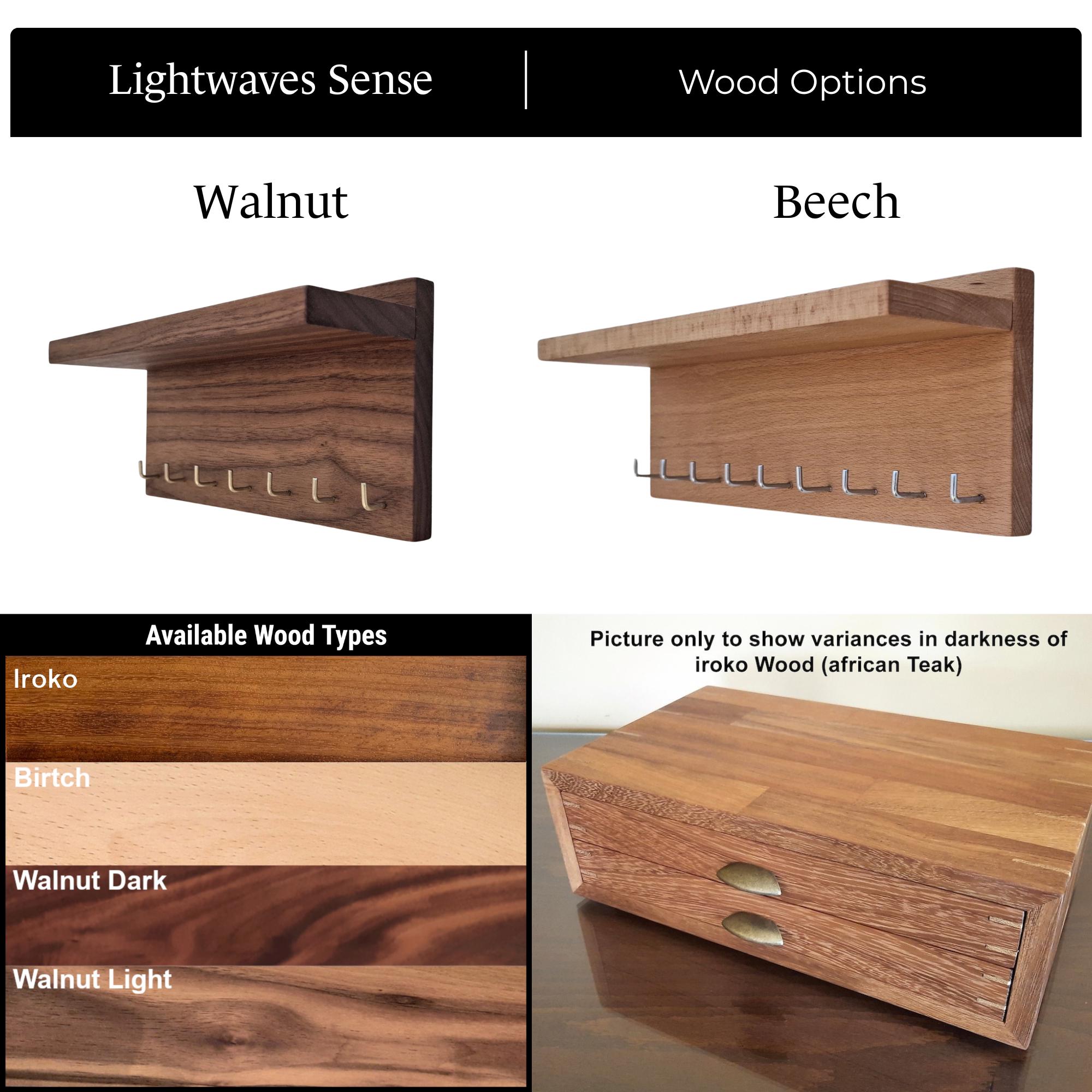Custom Engraved Walnut Key Rack With Shelf: Handmade Entryway Organizer ...