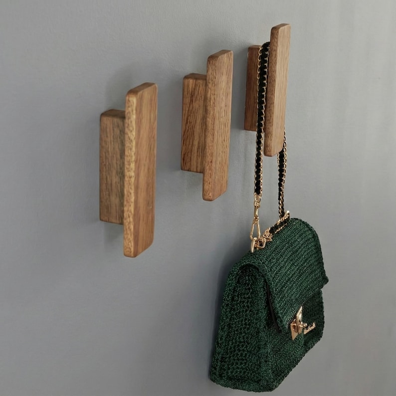 Minimal Teak Mid-century Modern Coat Hanger Wall Mount | MCM Entryway ...