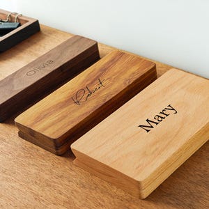 Custom Engraved Wooden Pen Box | Personalized Fountain Pen Display Case ...