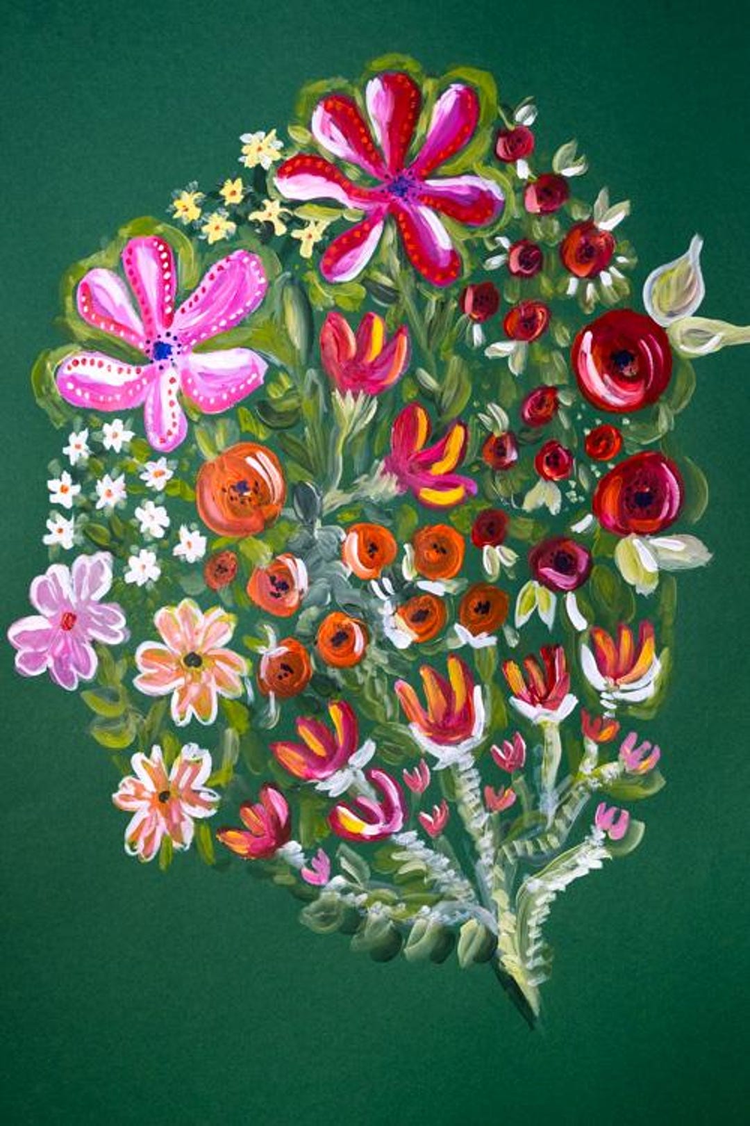 Flower Art, Flower Illustrations, Wall Art, Birthday Present, Flower ...