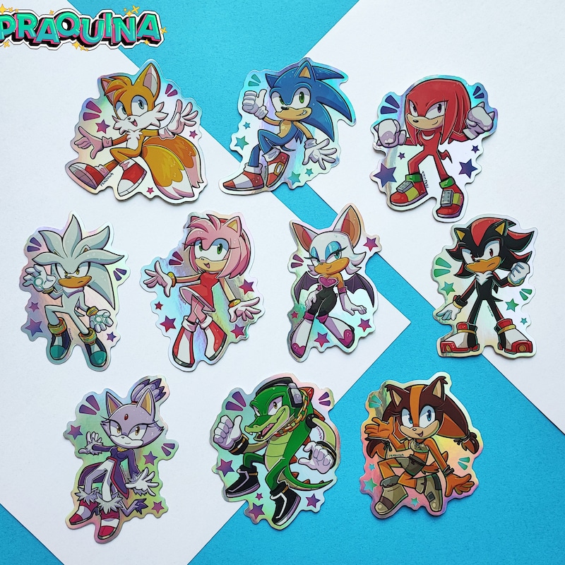 Holographic Sonic Sticker - Etsy