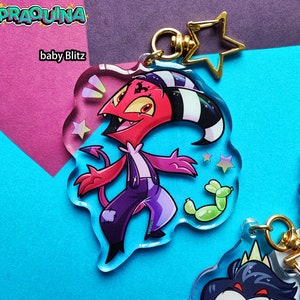 Acrylic Keychains: Helluva Boss Baby Blitzo, Baby Fizzarolli, Baby ...