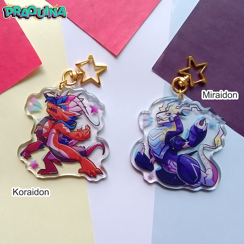 Acrylic Keychains: Pokemon Koraidon Miraidon - Etsy