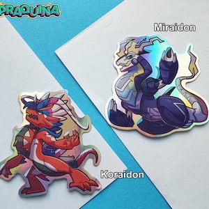 Holographic Vinyl Stickers: Pokemon Koraidon & Miraidon - Etsy