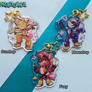 Llaveros Acrílicos: FNAF Security Breach Sundrop, Moondrop, Foxy - Etsy