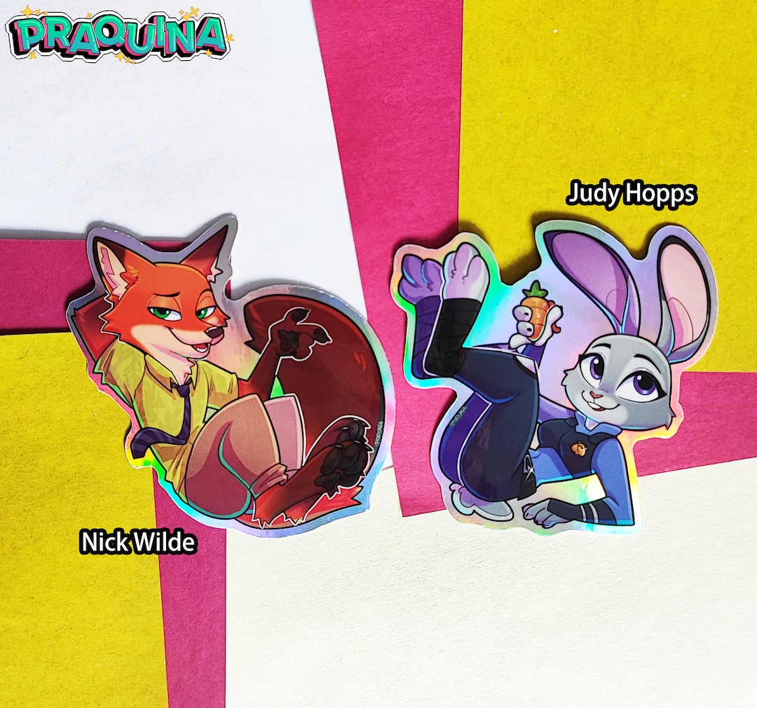 Holographic Vinyl Stickers : Judy Hopps and Nick Wilde - Etsy