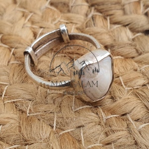 Natural Mach Mani Ring in Silver • Rare Fish Pearl Matsya Mani Gemstone ...