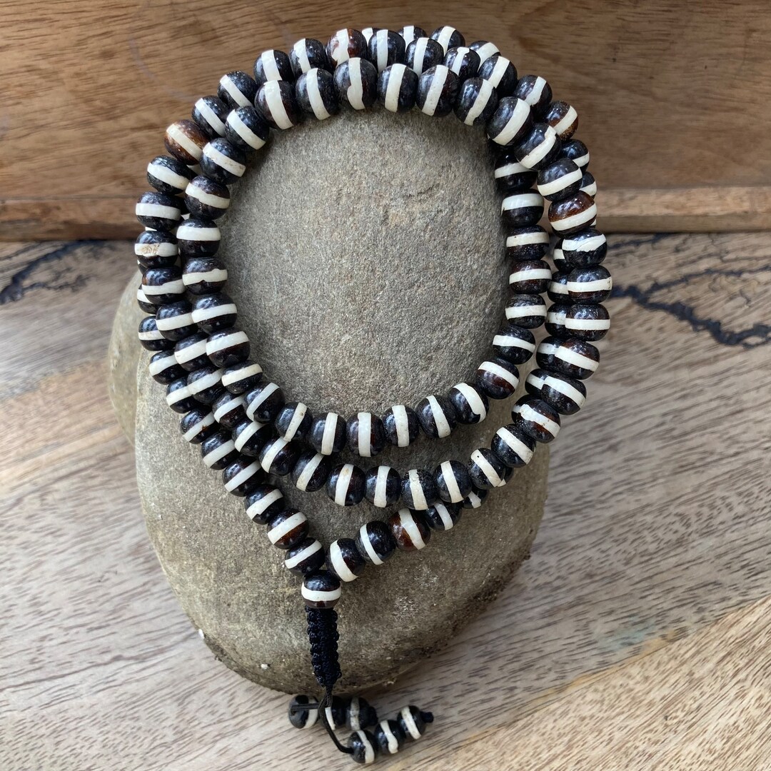 Yak Bone Skull Mala With Adjustable Knot, Kapala Prayer Beads ...