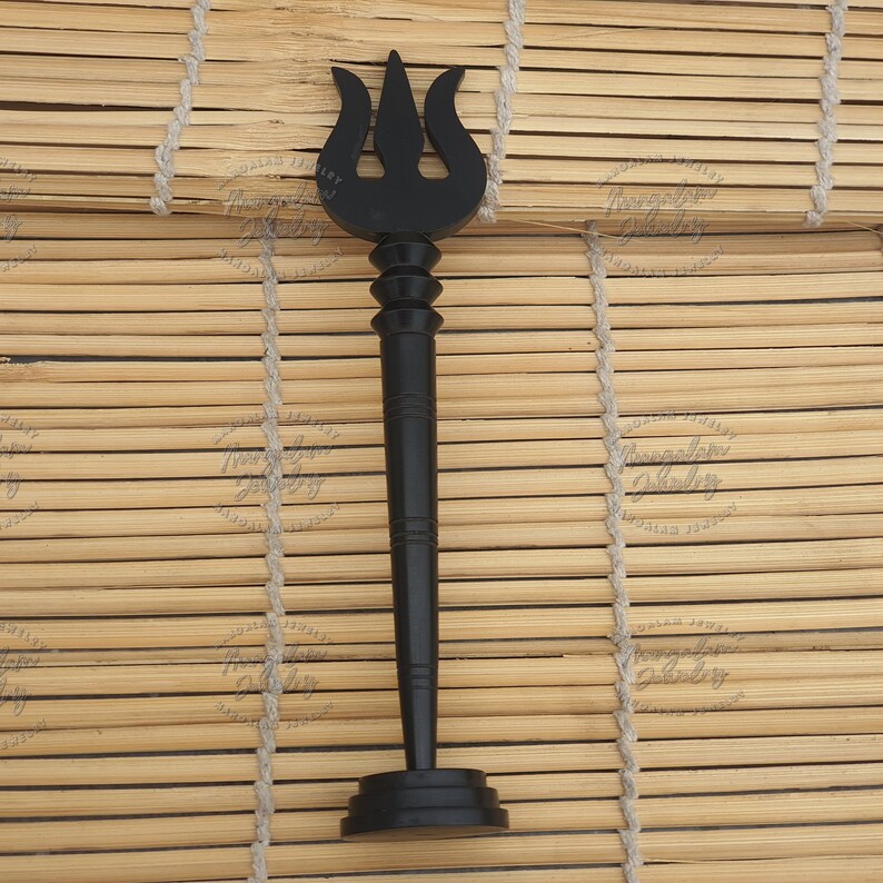 Divine Ebony Wood Karungali Trishul (trident) With Stand - Positive ...