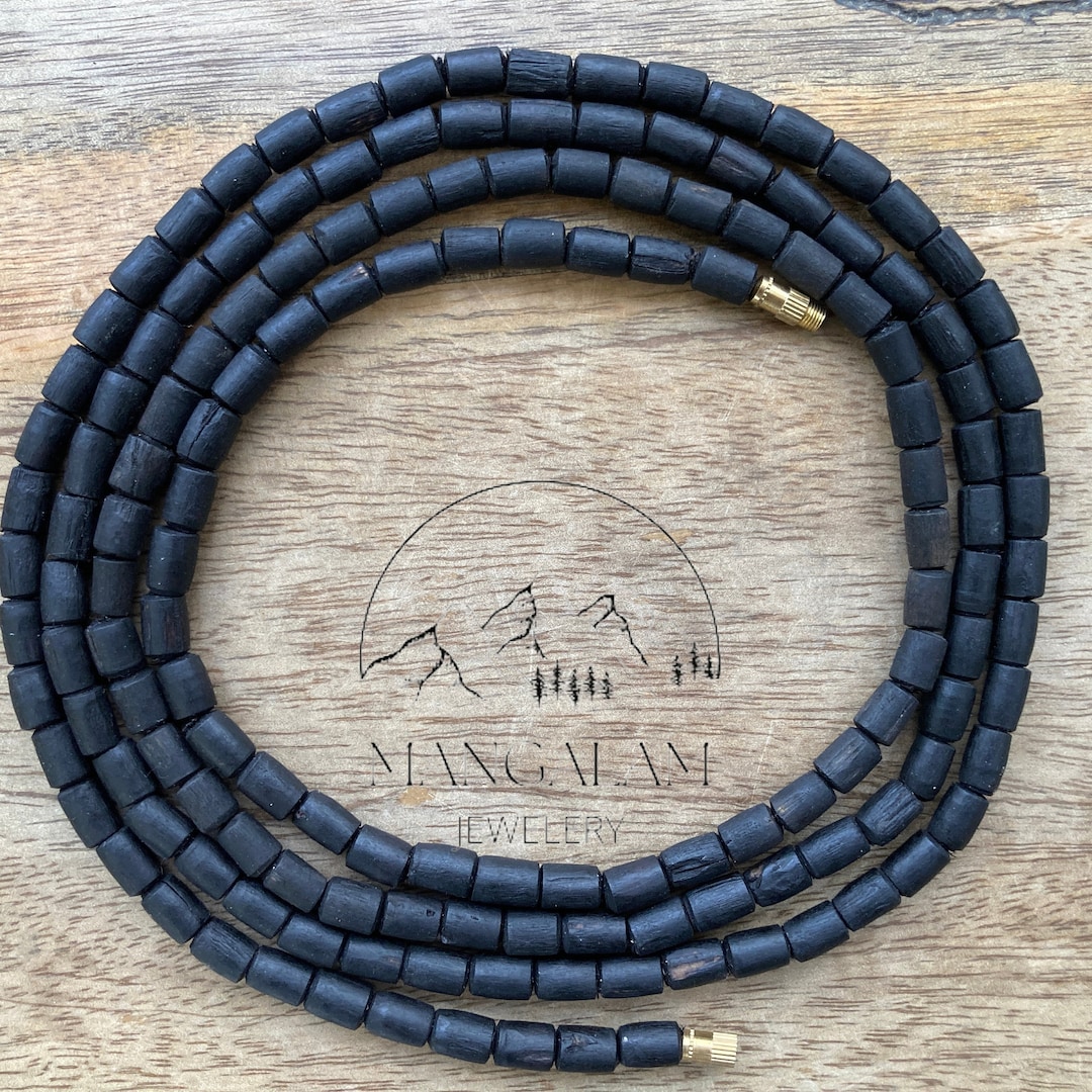 Black Tulsi Kanthi Mala Big Size 3 Round Handmade Tulsi, Necklace ...