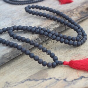 Matte Karungali Mala 6MM and 10MM, Ebony Wood Mala, Wood Bead Necklace ...