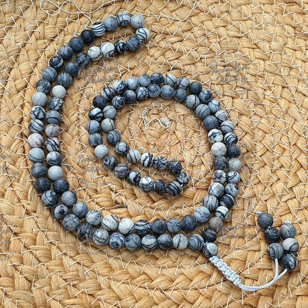 Picasso Jasper Mala Necklace , Picasso Jasper Prayer Beads, Picasso ...