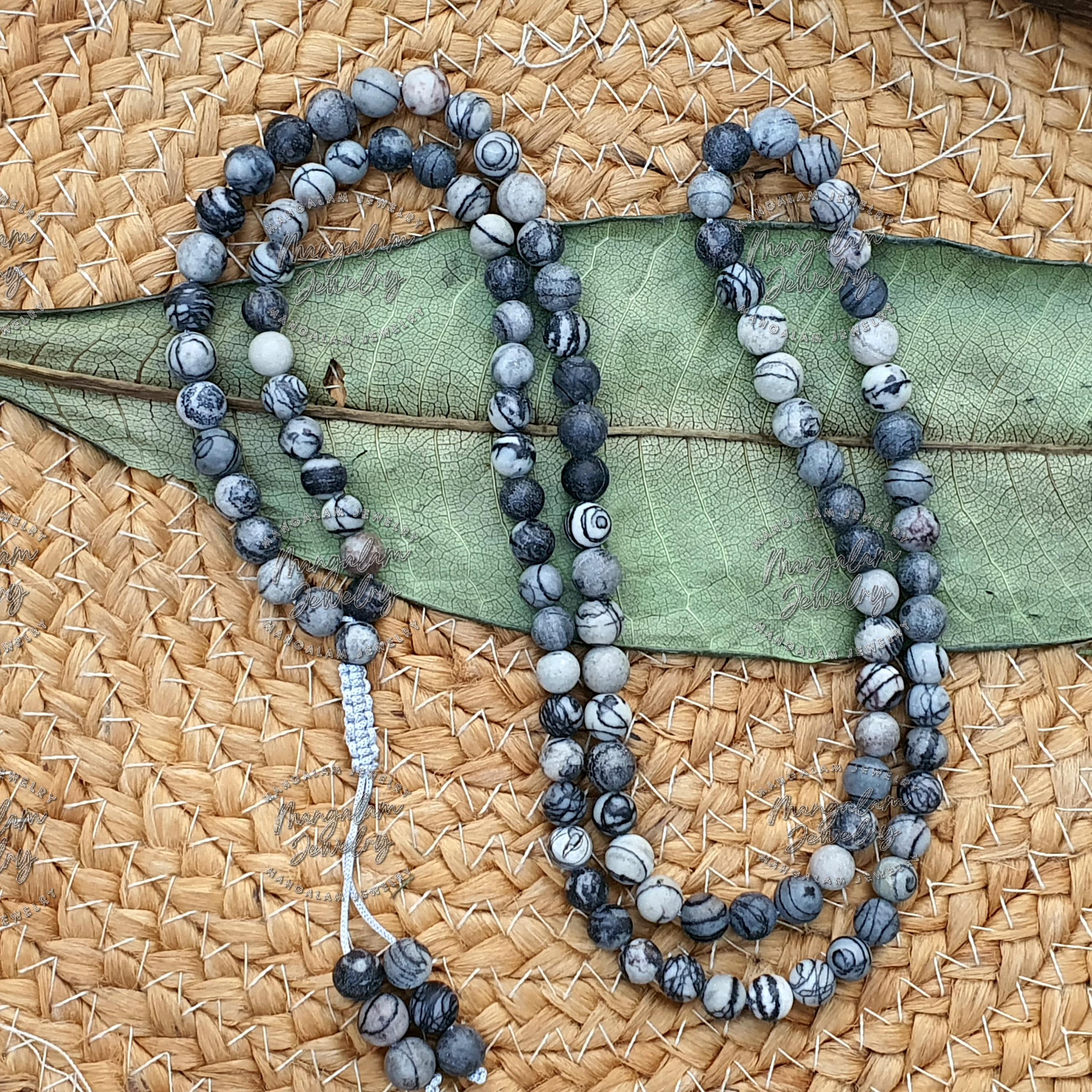 Picasso Jasper Mala Necklace , Picasso Jasper Prayer Beads, Picasso ...