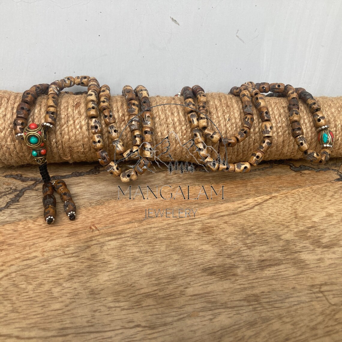Brown Skull Mala, Lord Kali Necklace Kapala Mala, Lord Kali Poojan Mala ...