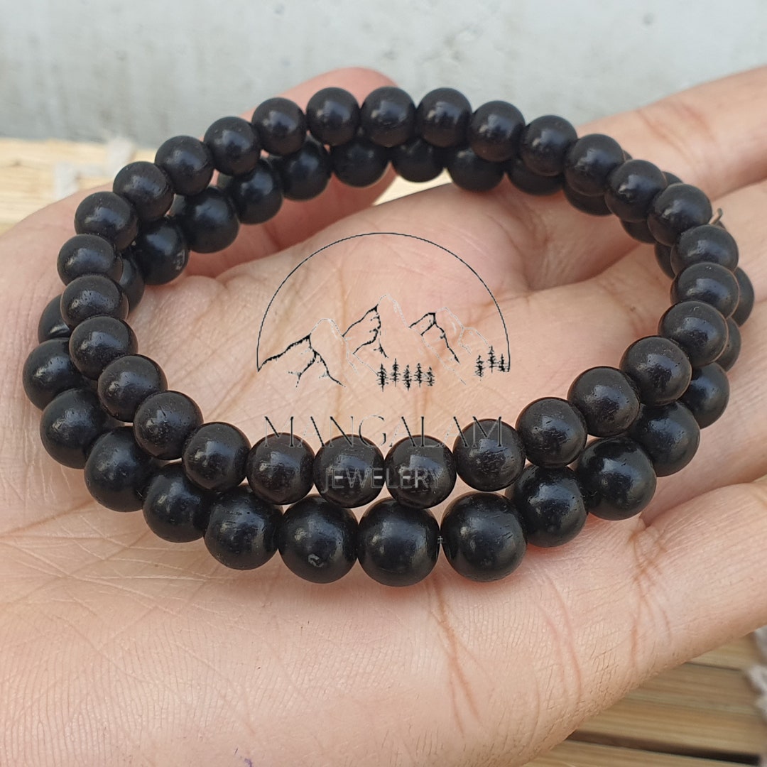 Karungali Bracelet, Ebony Wood Bracelet, Wood Bead Bracelet, Prayer ...