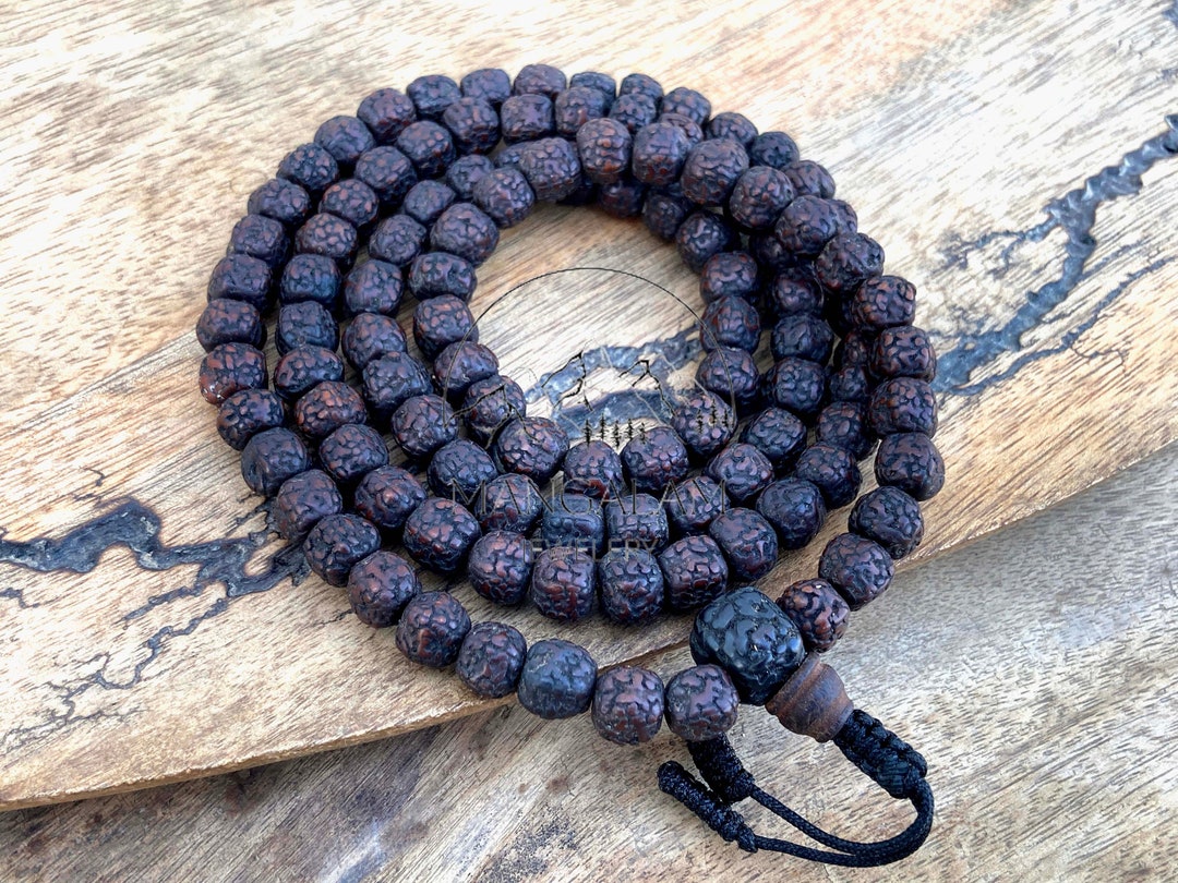 108 Natural Aged Dark Black Rudraksha Seed Mala Prayer Beads - Etsy