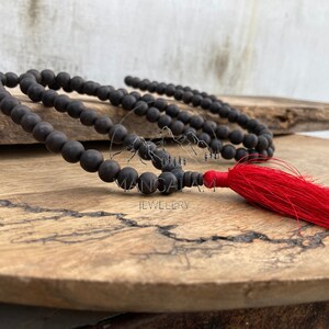 Matte Karungali Mala 6MM and 10MM, Ebony Wood Mala, Wood Bead Necklace ...