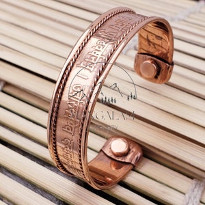 Maha Mrityunjaya Mantra Copper Bracelet, Mantra Engraved Bracelet ...