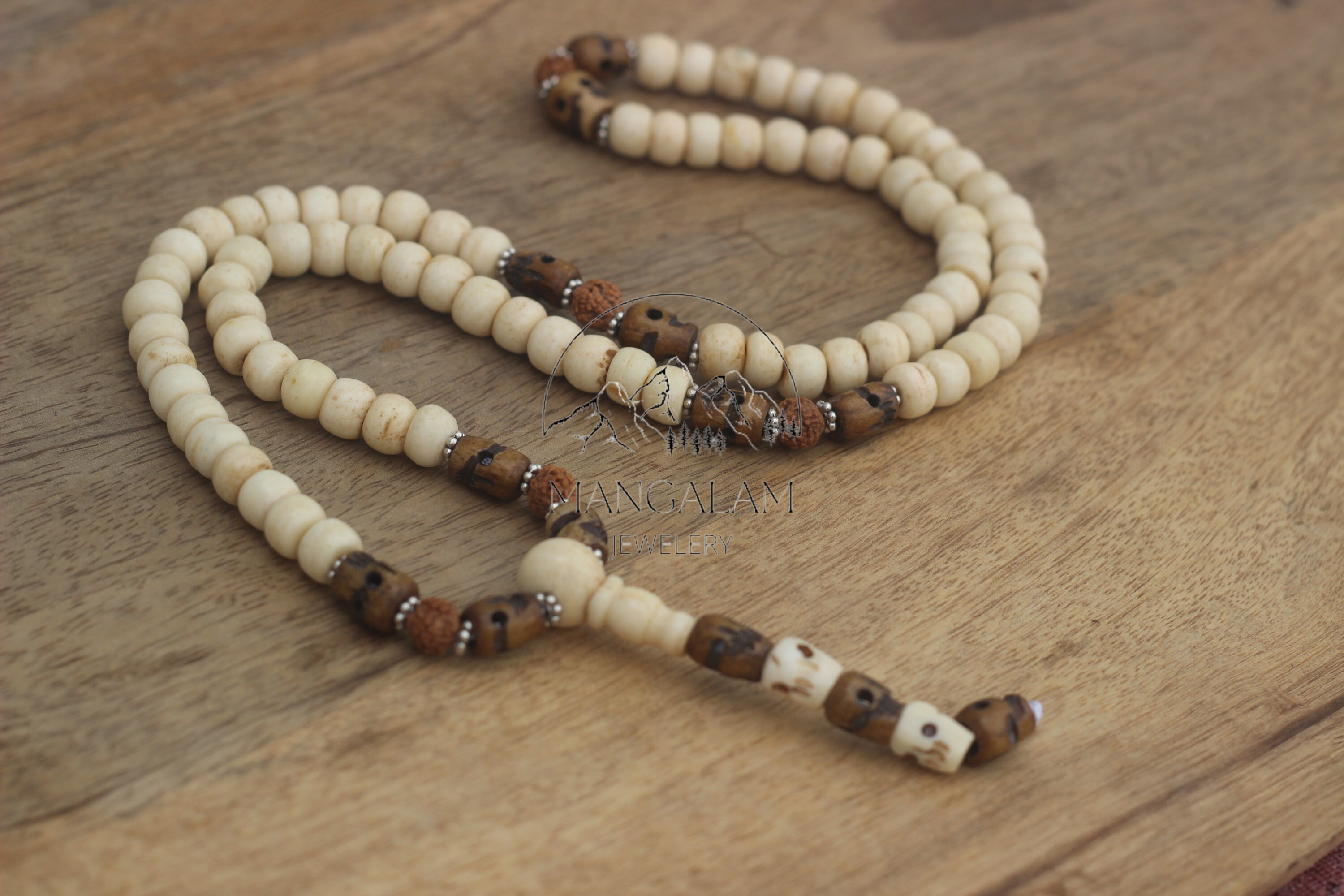 Yak Bone Skull Mala, Kapala Prayer Beads, Radiant Yak Bone Mala With ...