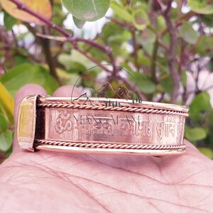 Maha Mrityunjaya Mantra Copper Bracelet, Mantra Engraved Bracelet ...