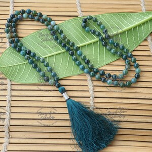 Moss Agate Mala for Self Renewal, Moss Agate Necklace, Statement ...
