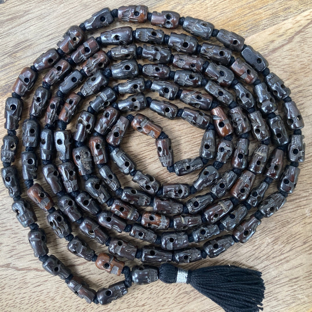 Bone Skull Mala, Kapala Prayer Beads, Protection Necklace, Buddhist ...