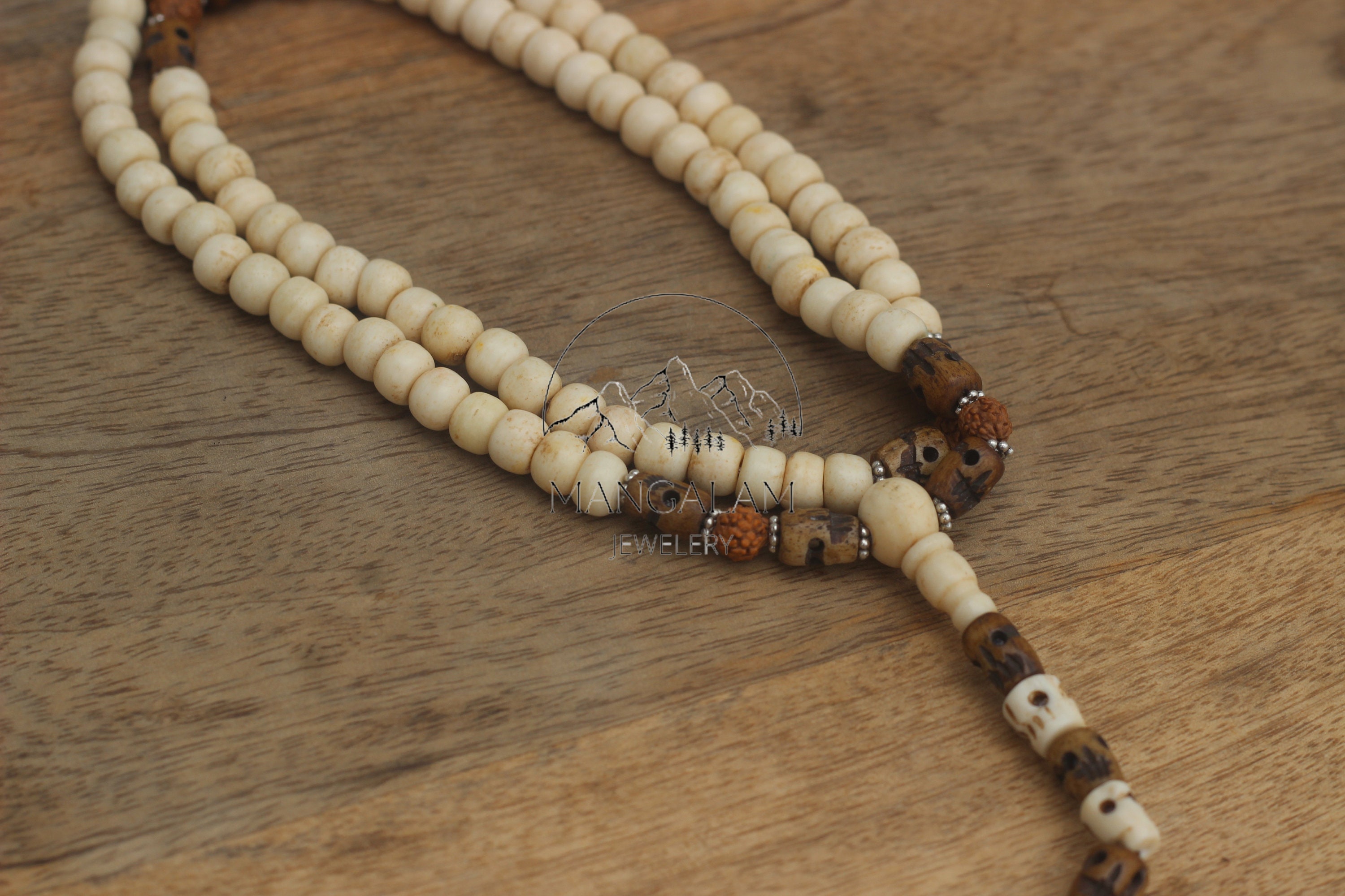 Yak Bone Skull Mala, Kapala Prayer Beads, Radiant Yak Bone Mala With ...